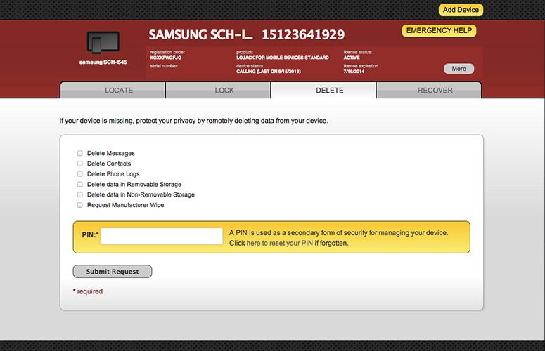 LoJack for Mobile Devices Review - Samsung Android App - LAPTOP ...