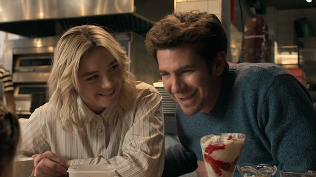 New Adorable Photo Of Andrew Garfield And Florence Pugh In We Live In ...