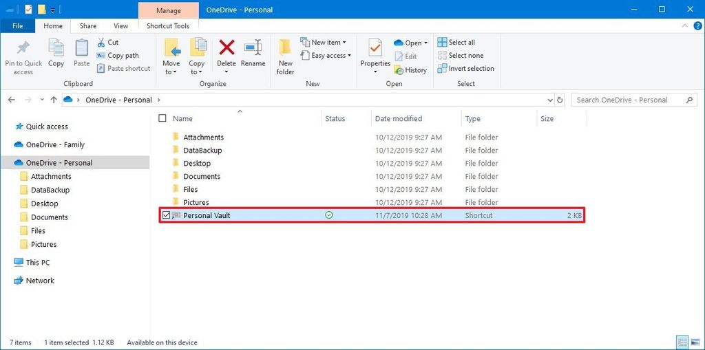 How to set up OneDrive Personal Vault storage on Windows 10 | Windows ...