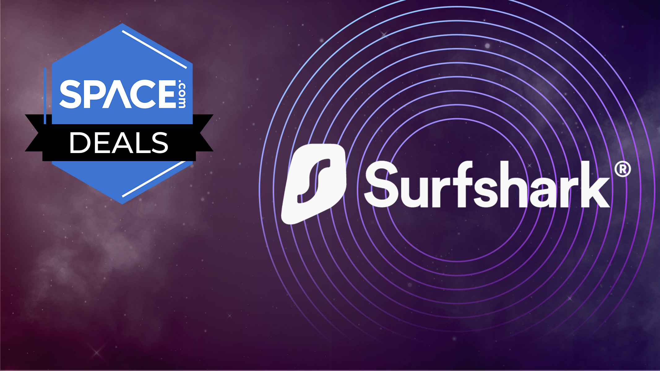 Save 87% off and get a $30 Amazon voucher FREE with Surfshark | Space