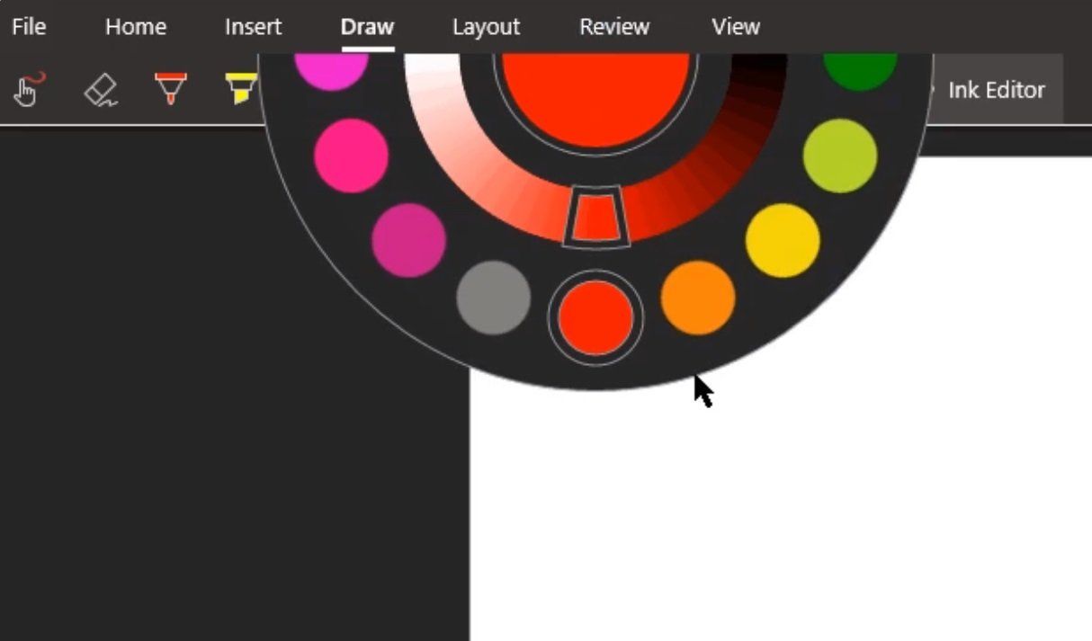 Microsoft testing new radial color picker for inking in Word Mobile ...
