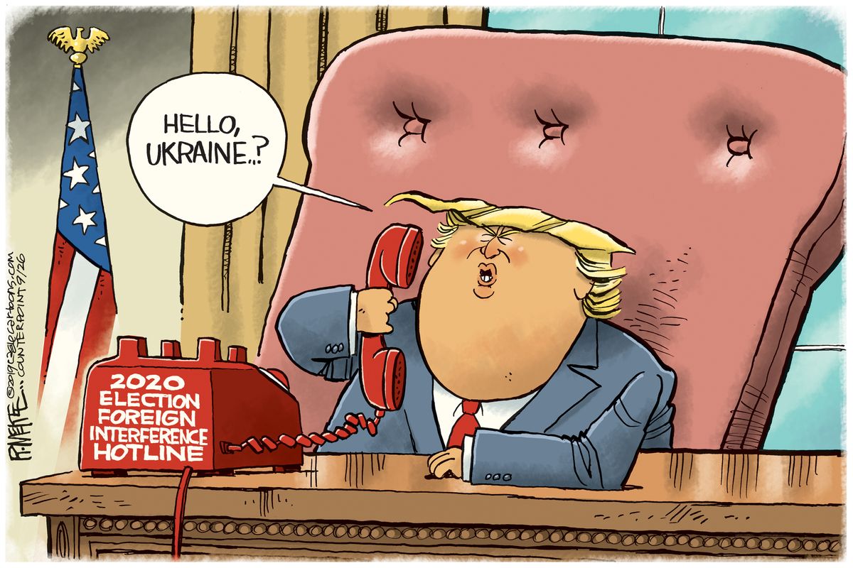 Political Cartoon Trump Ukraine Election Interference Hotline | The Week
