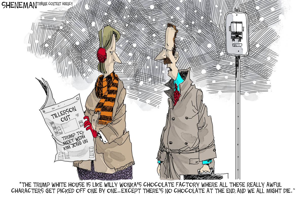Political Cartoon U S Trump White House Revolving Door Charlie And The