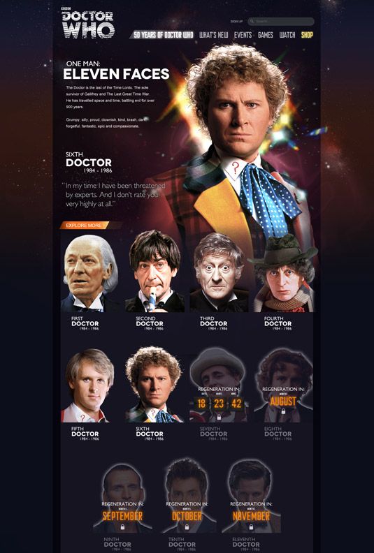 Anniversary website showcases 50 years of Doctor Who | Creative Bloq