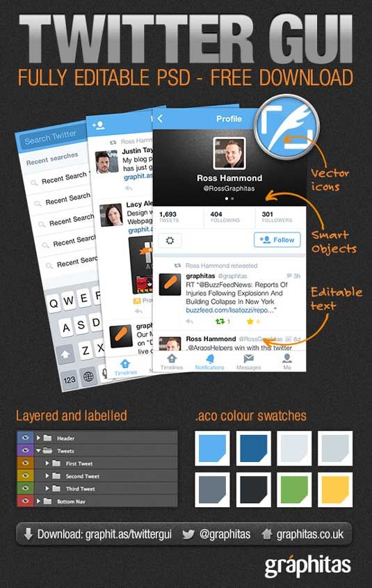 Free PSD template helps you design for Twitter on iOS 7 | Creative Bloq