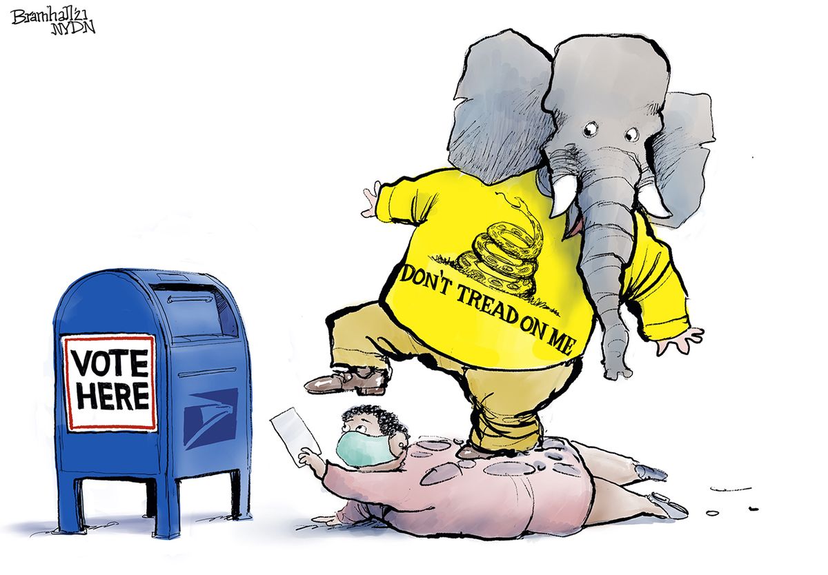 Political Cartoon U.S. gop voting restrictions | The Week