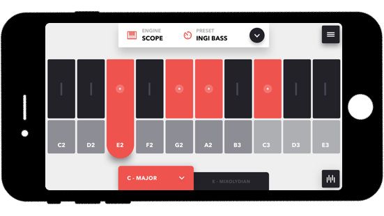 Mogees Keys app lets you trigger notes, chords and arpeggios by tapping ...