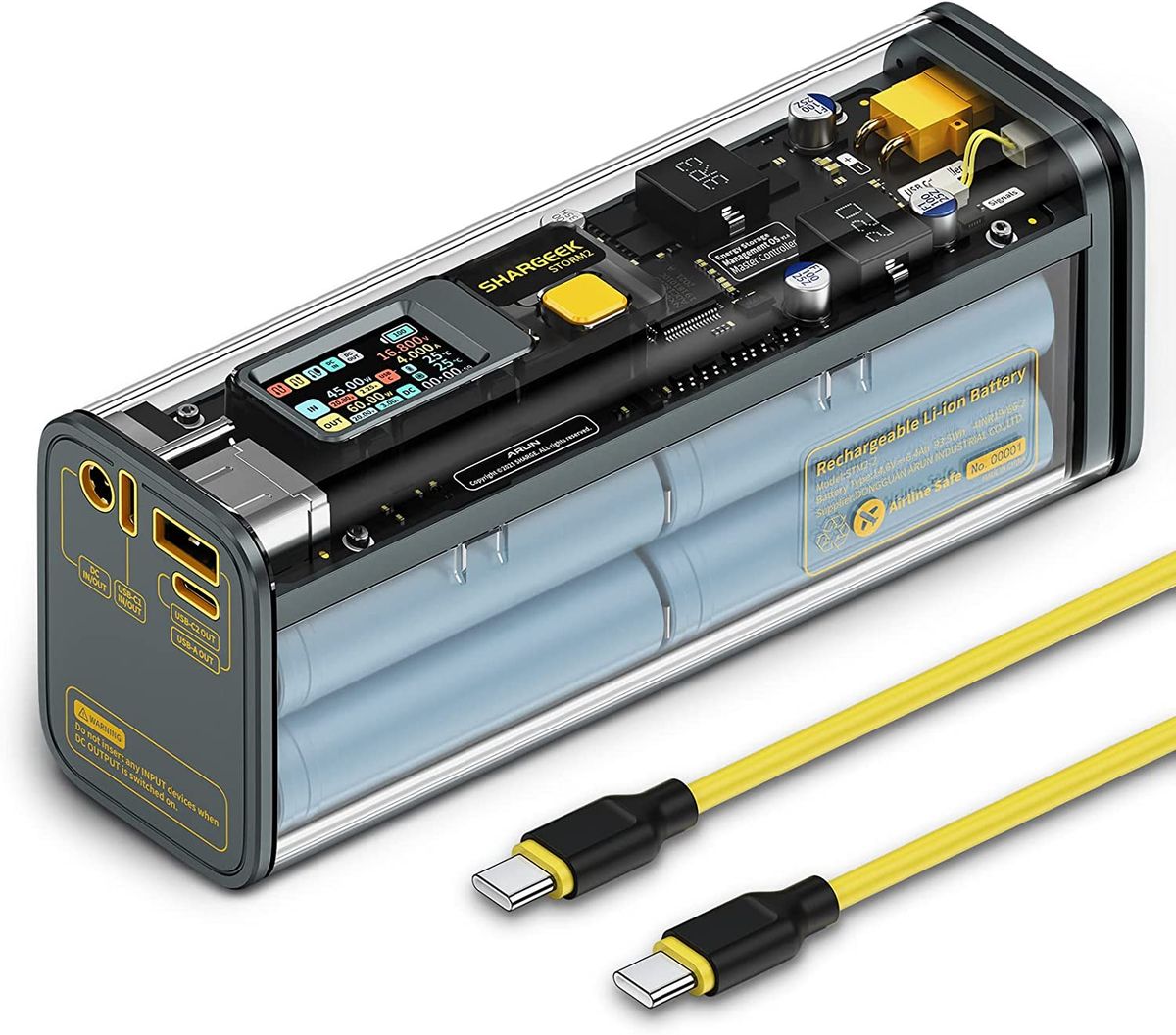 Shargeek's Storm 2 is a 100W power bank with a see-through design that ...