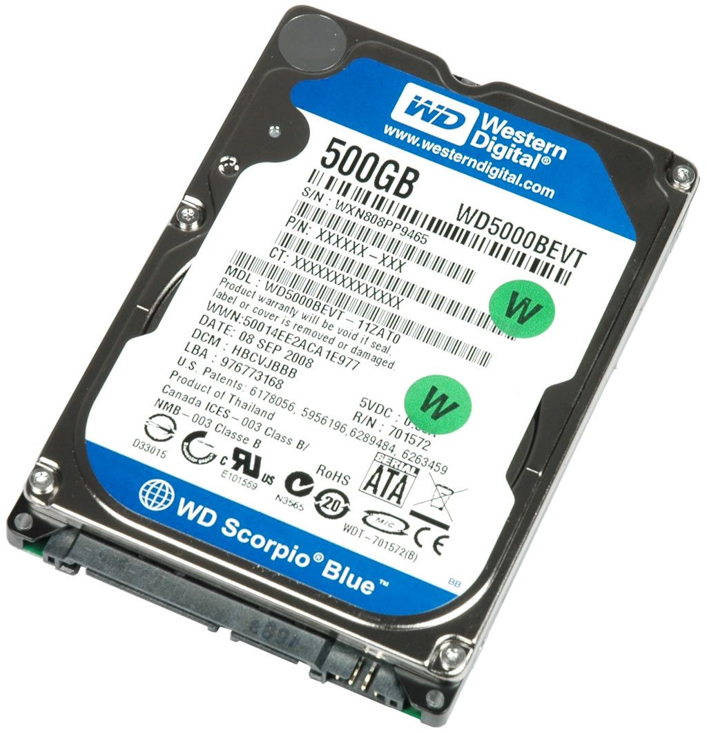 WD Scorpio Blue 500 GB Details (WD5000BEVT) - Scorpio Blue: Big ...