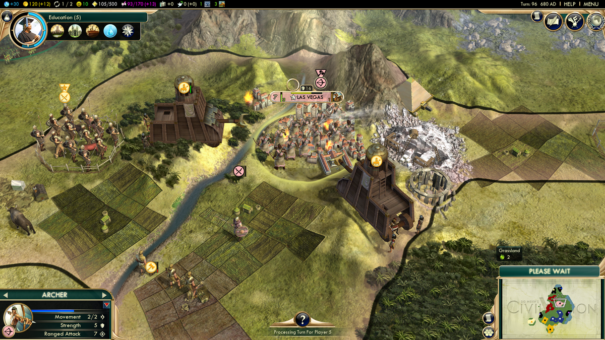 Playing as mob-run Las Vegas in Civilization V | PC Gamer