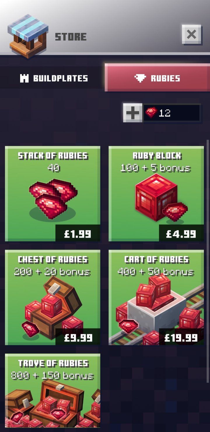 How monetization works in Minecraft Earth: Rubies, Build Plates ...