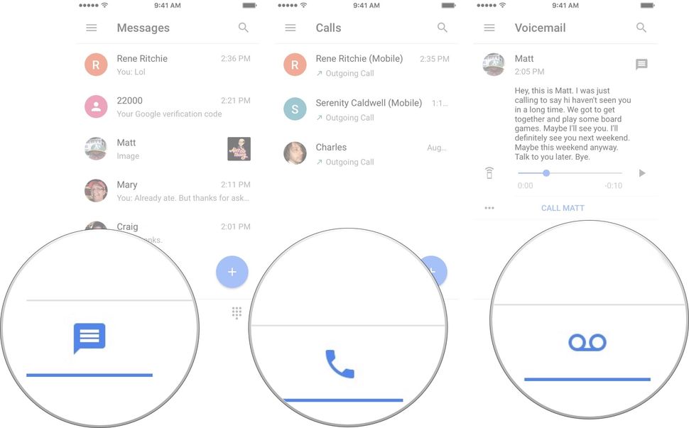 How to make and answer phone calls with Google Voice for iPhone and ...