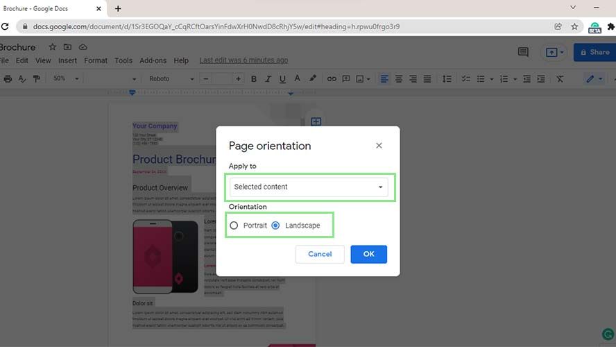 How To Display A Page In Landscape Mode In Google Docs Laptop Mag