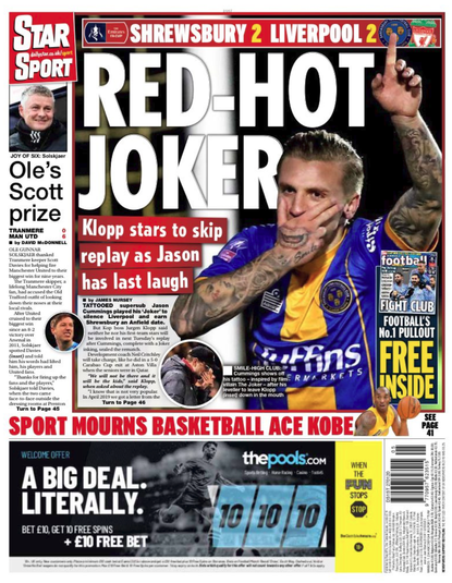 Today’s back pages: Shrewsbury and Cummings are FA Cup ‘kings for the ...