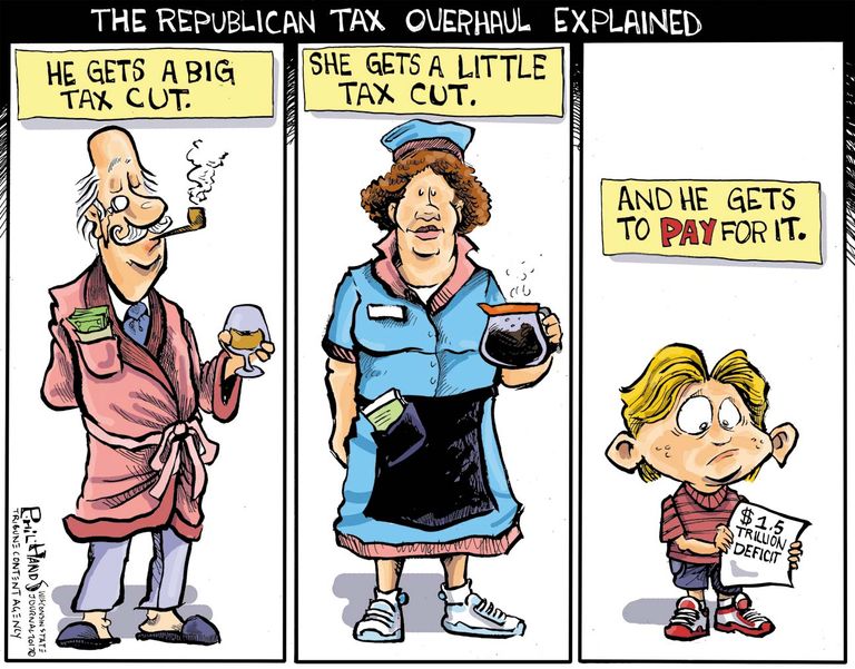 Political cartoon U.S. GOP tax cuts wealthy | The Week