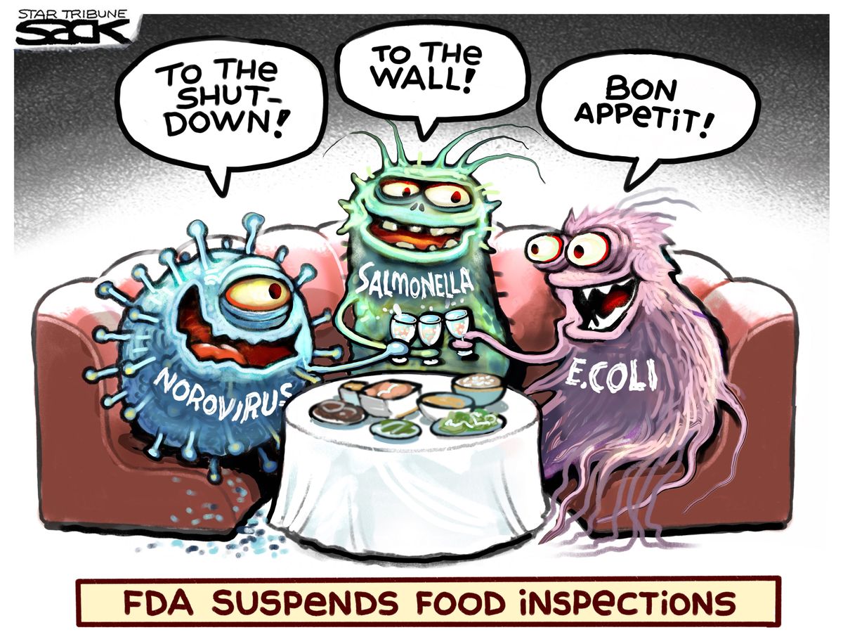 Political Cartoon U.S. FDA Food Inspections Government Shutdown | The Week