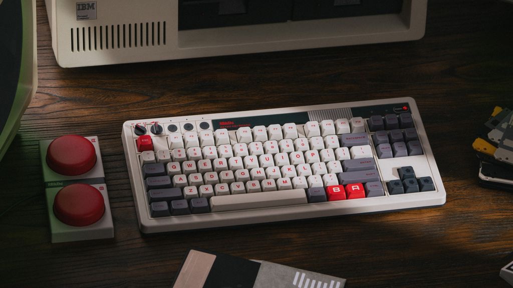This NES style gaming keyboard comes with giant mappable super buttons ...
