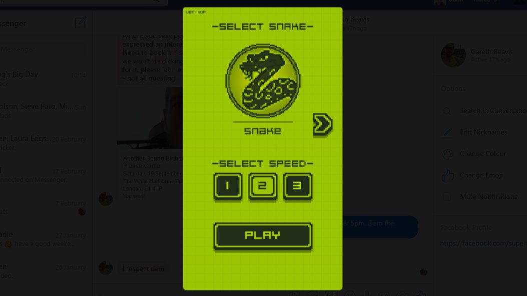 How to play Snake on Facebook Messenger | TechRadar
