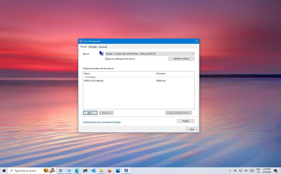 How to find the correct monitor color profile on Windows 10 | Windows ...