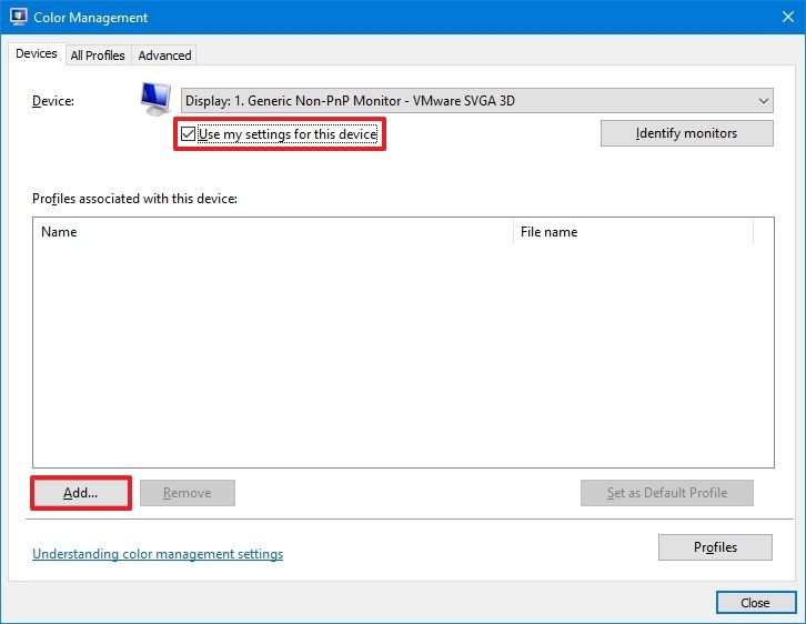 How to find the correct monitor color profile on Windows 10 | Windows ...
