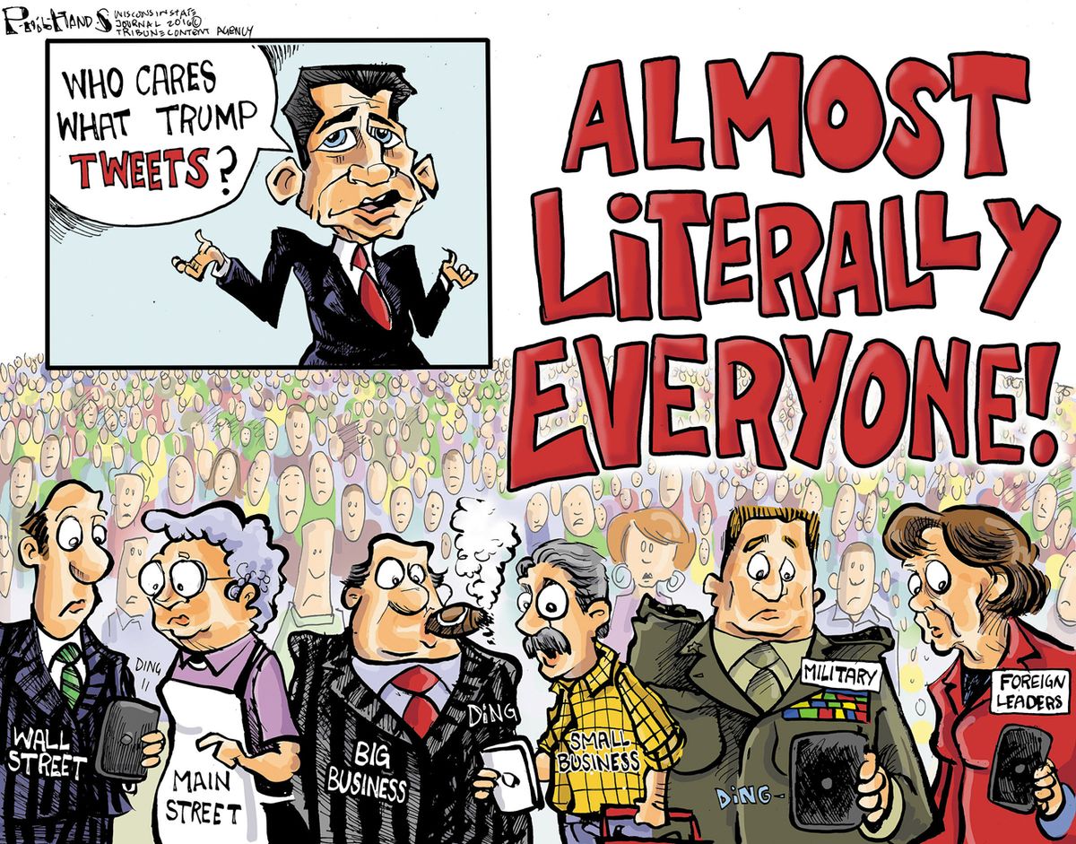 Political cartoon U.S. Donald Trump twitter | The Week