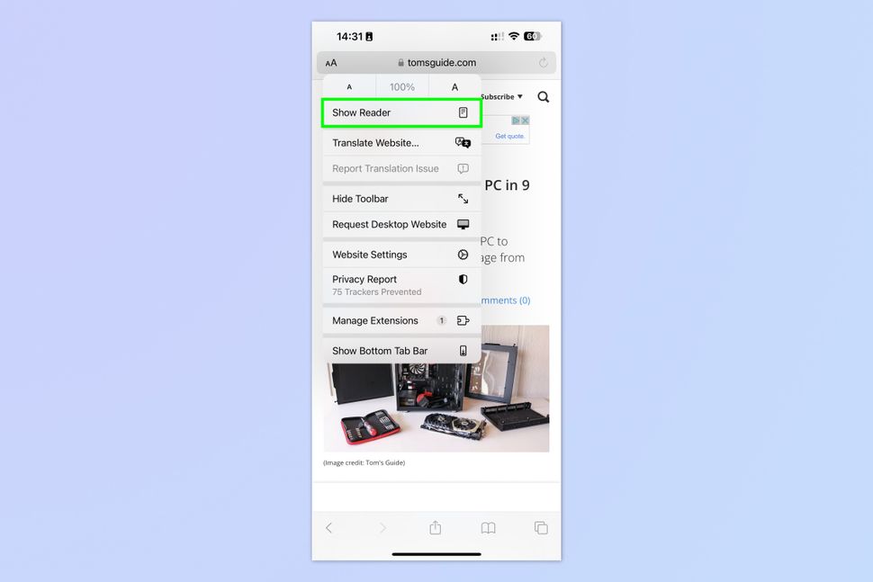 How to use the iOS Safari Reader Mode | Tom's Guide