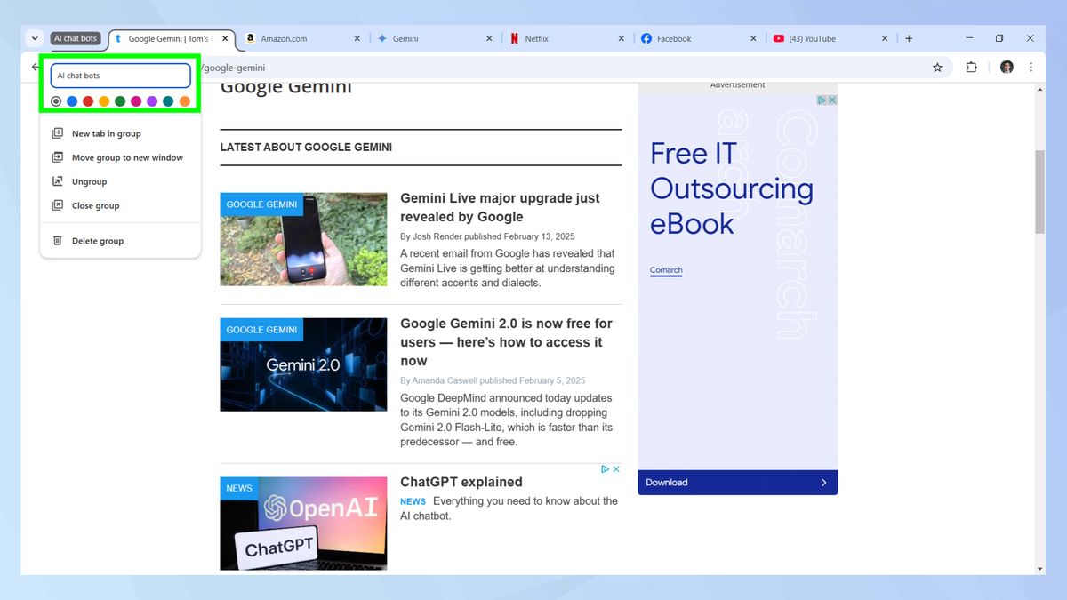 How to group tabs in Google Chrome | Tom's Guide