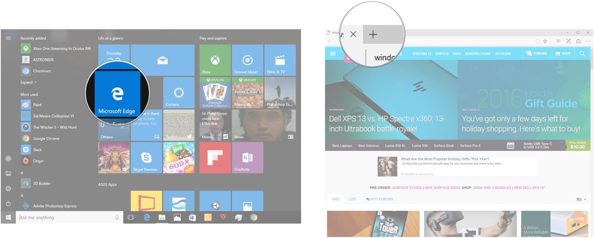 How to customize launch and tab options in Edge for Windows 10 ...