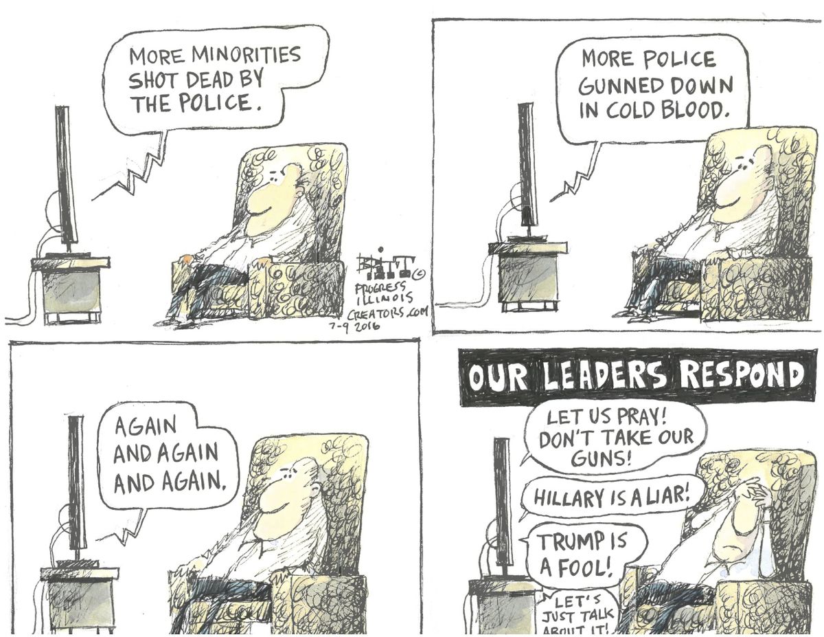 Political cartoon U.S. tragedies political responses | The Week