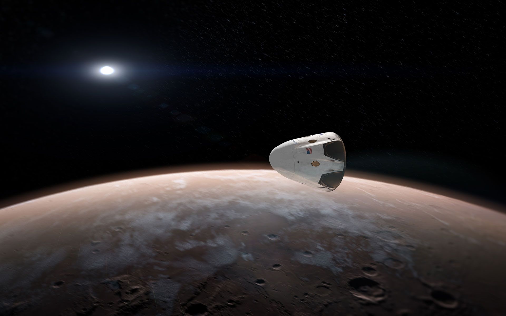 SpaceX's Dragon Orbits Mars Wallpaper | Space