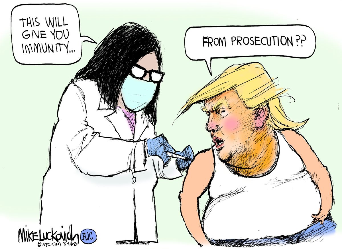 Political Cartoon U.S. trump covid vaccine prosecution | The Week