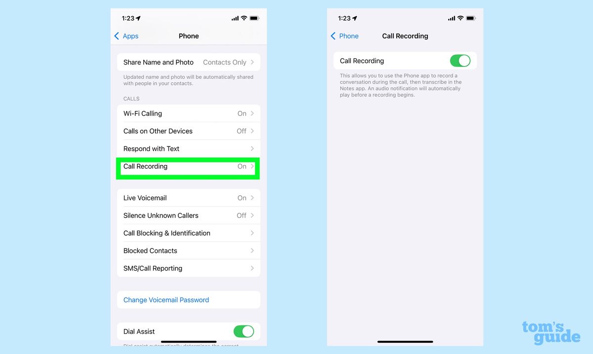 How to record a phone call on your iPhone in iOS 18.1 | Tom's Guide