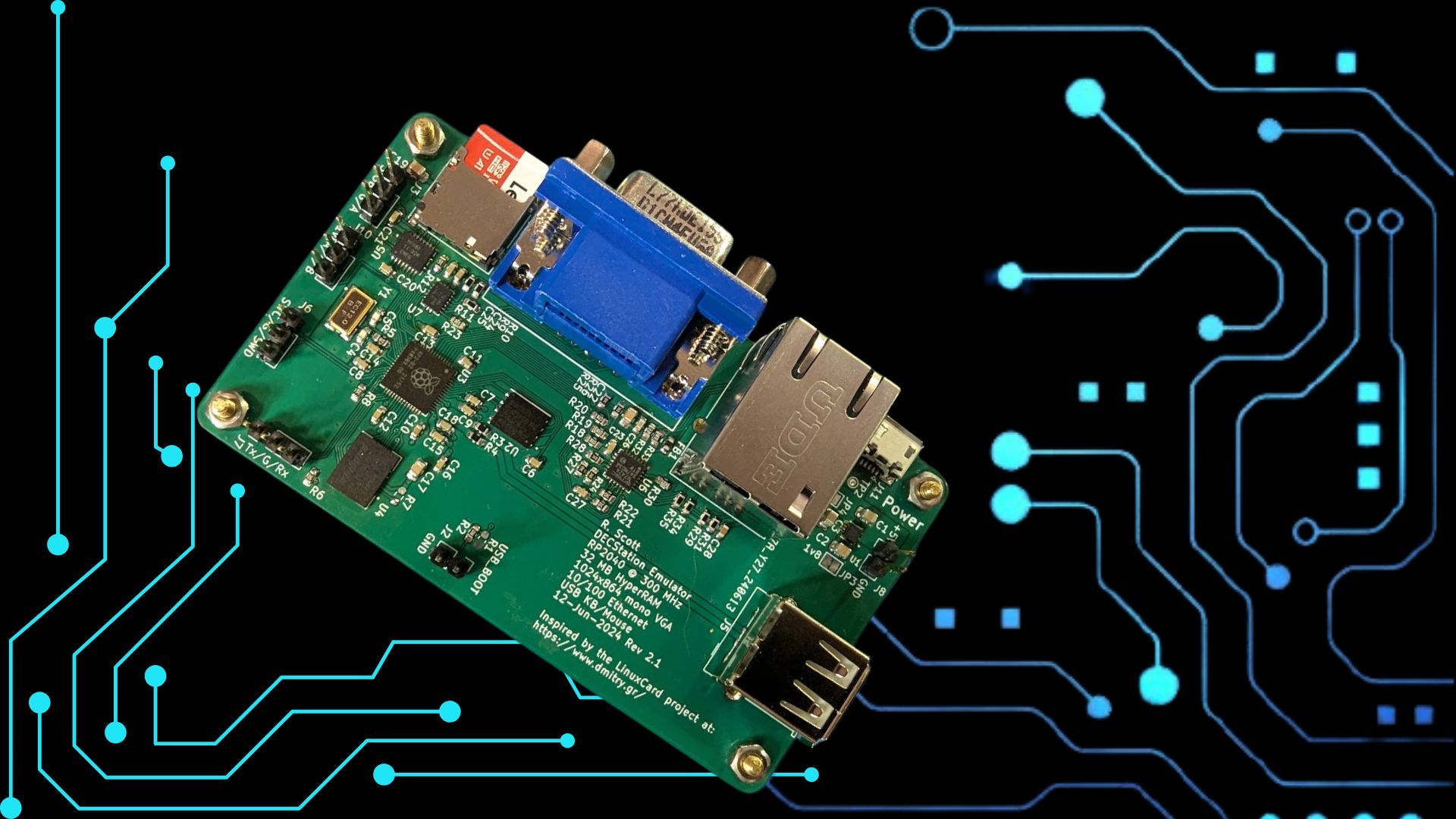 Throwback workstation emulated on a business-card-sized board you can ...