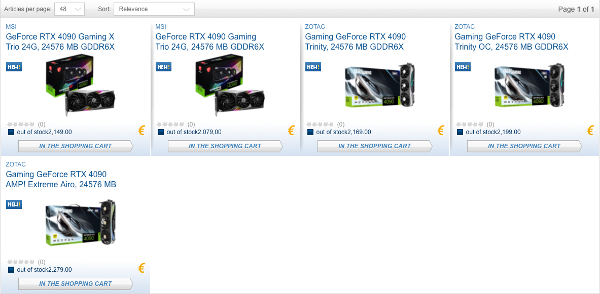 Custom Nvidia GeForce RTX 4090 Listed At European Retailers for up to € ...