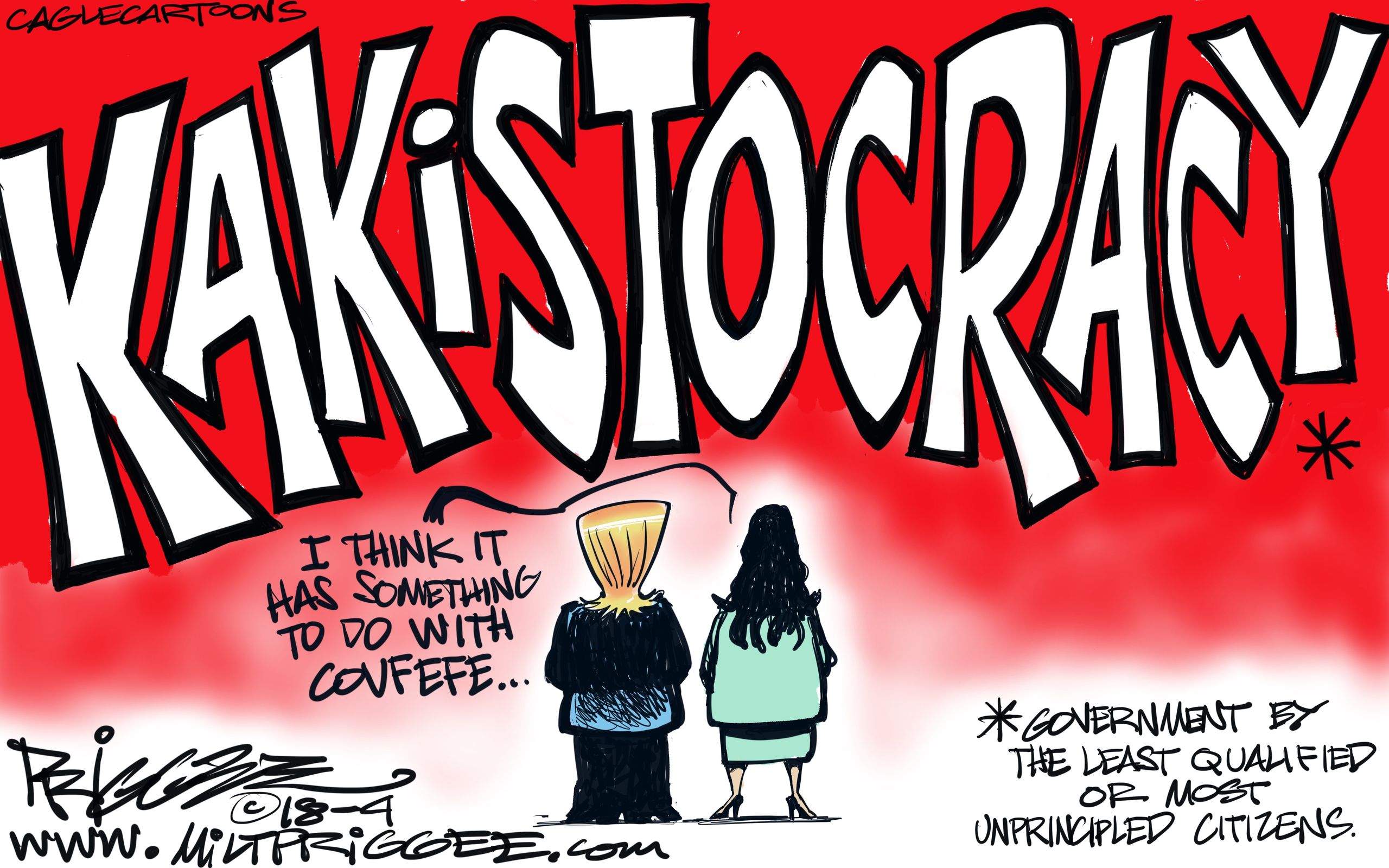 Political cartoon U.S. kakistocracy covfefe Trump White House | The Week