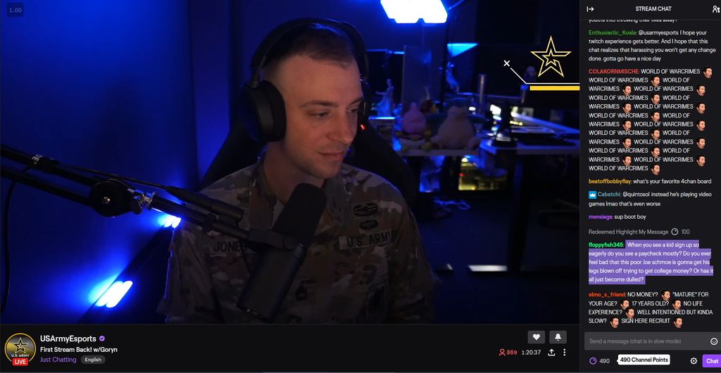 The US Army is back on Twitch, and it is not going well for them | PC Gamer