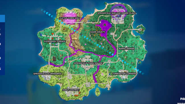 Simpsons Fortnite map: Boss locations, radio towers, steamed hams and ...