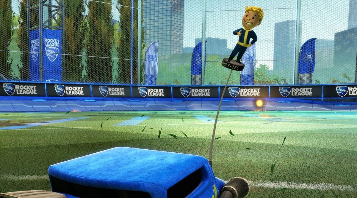 Fallout 4's Vault Boy turns up in Rocket League | PC Gamer