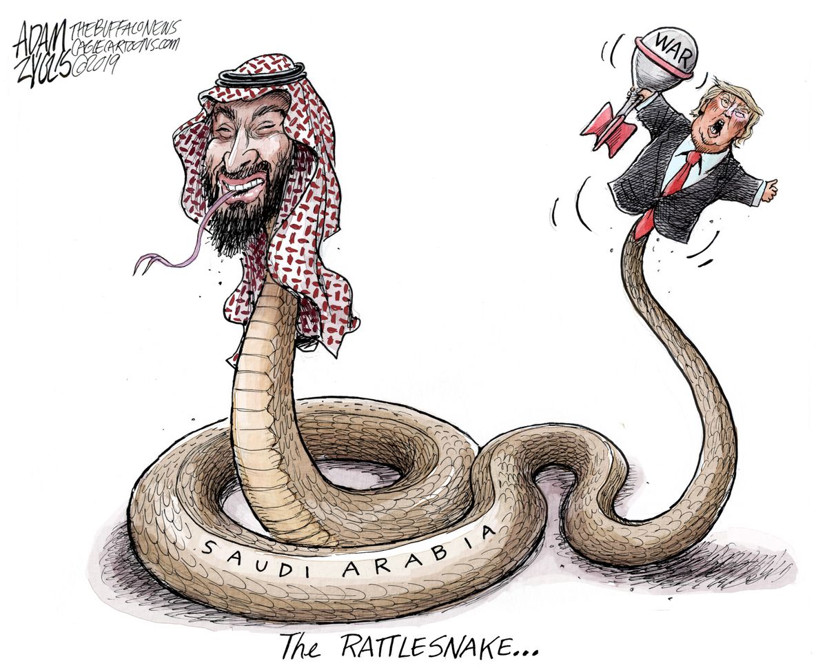 Political Cartoon U.S. Trump Mohammad bin Salman Iran Saudi Arabia oil ...