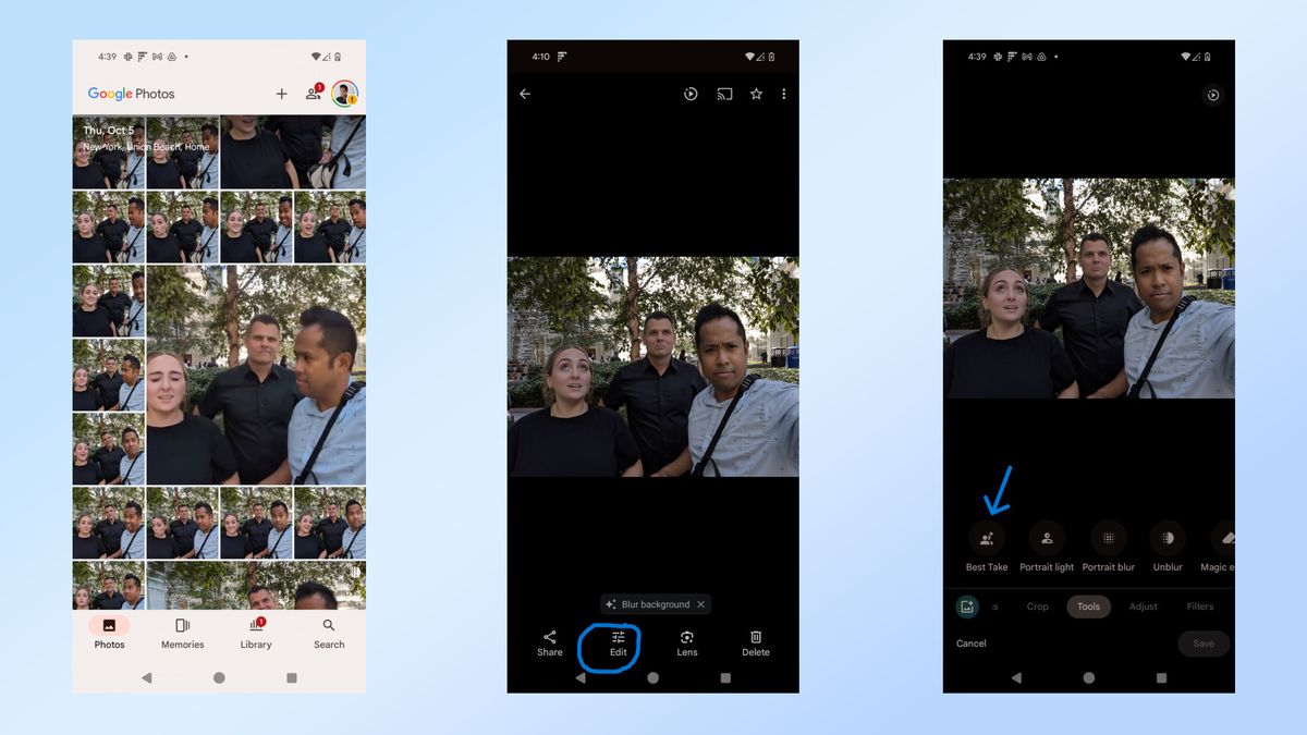 How to use the Best Take photo editing feature on the Google Pixel 8 ...
