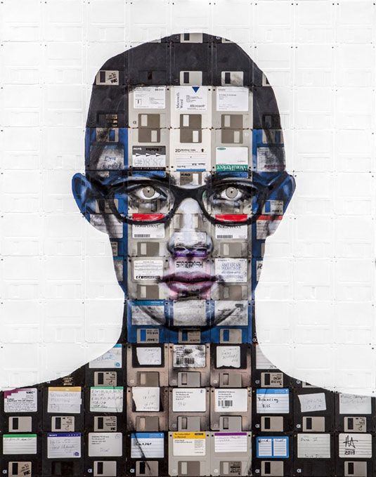 Floppy disks used as canvas for amazing futuristic paintings | Creative ...