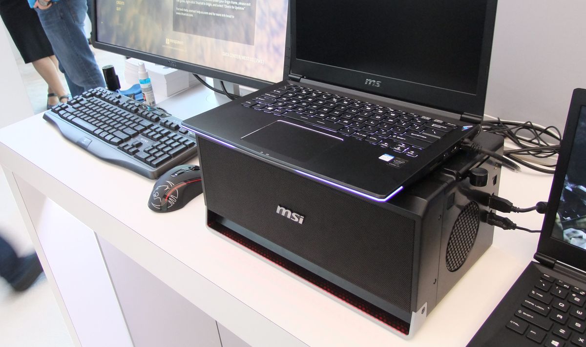 MSI demonstrates their GS30 2-in-1 desktop gaming PC/laptop | PC Gamer