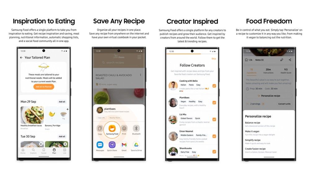 Samsung Food is AI-driven with tailored recipes to fit dietary needs ...