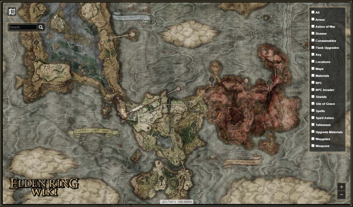 Elden Ring: Full interactive map of the Lands Between (2024) | Windows ...
