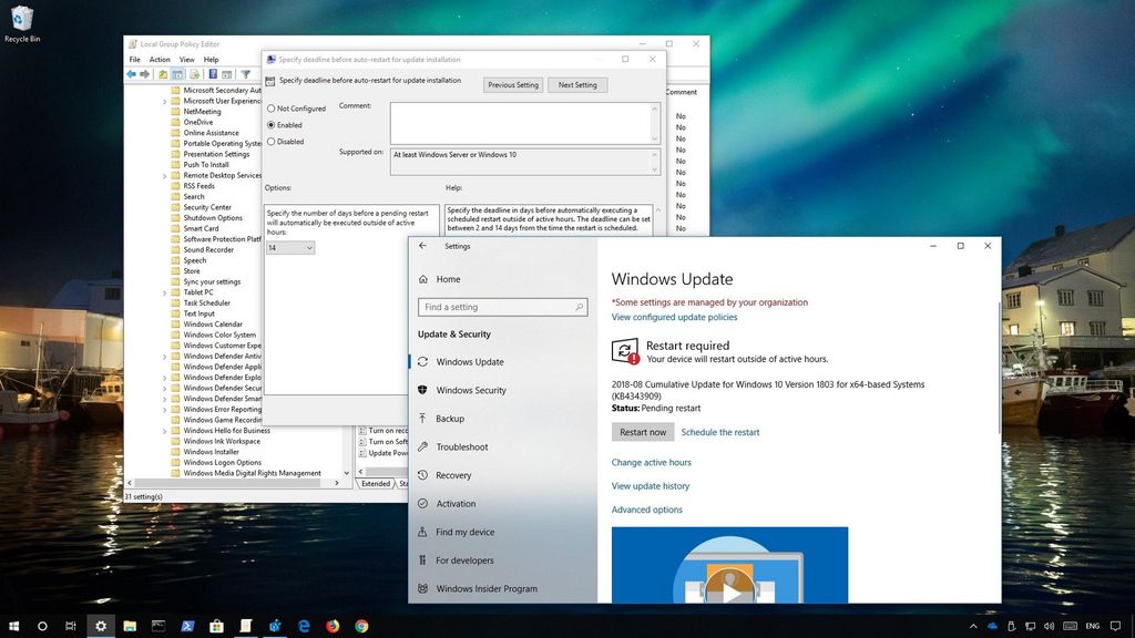 How to change the default auto-restart deadline for updates on Windows ...