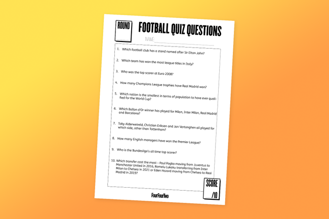 Pub quiz football questions: FREE packs to download | FourFourTwo