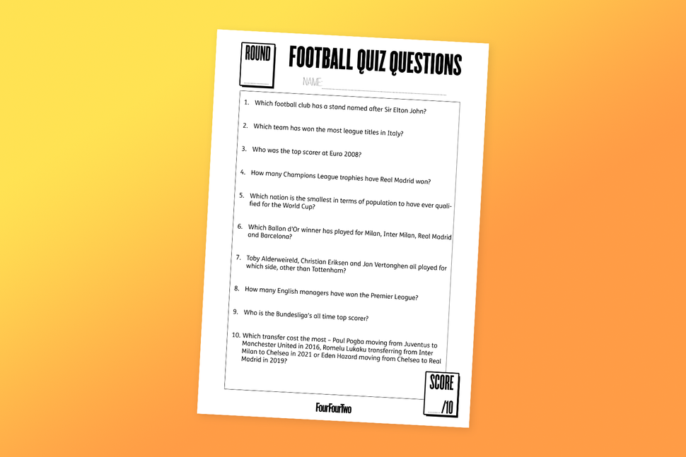 Pub quiz football questions: FREE packs to download | FourFourTwo