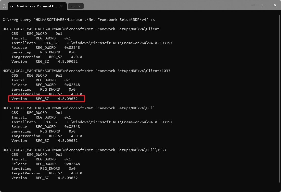 Check .NET Framework version on Windows 10 and 11 | Windows Central