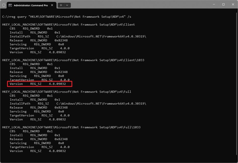Check .NET Framework version on Windows 10 and 11 | Windows Central