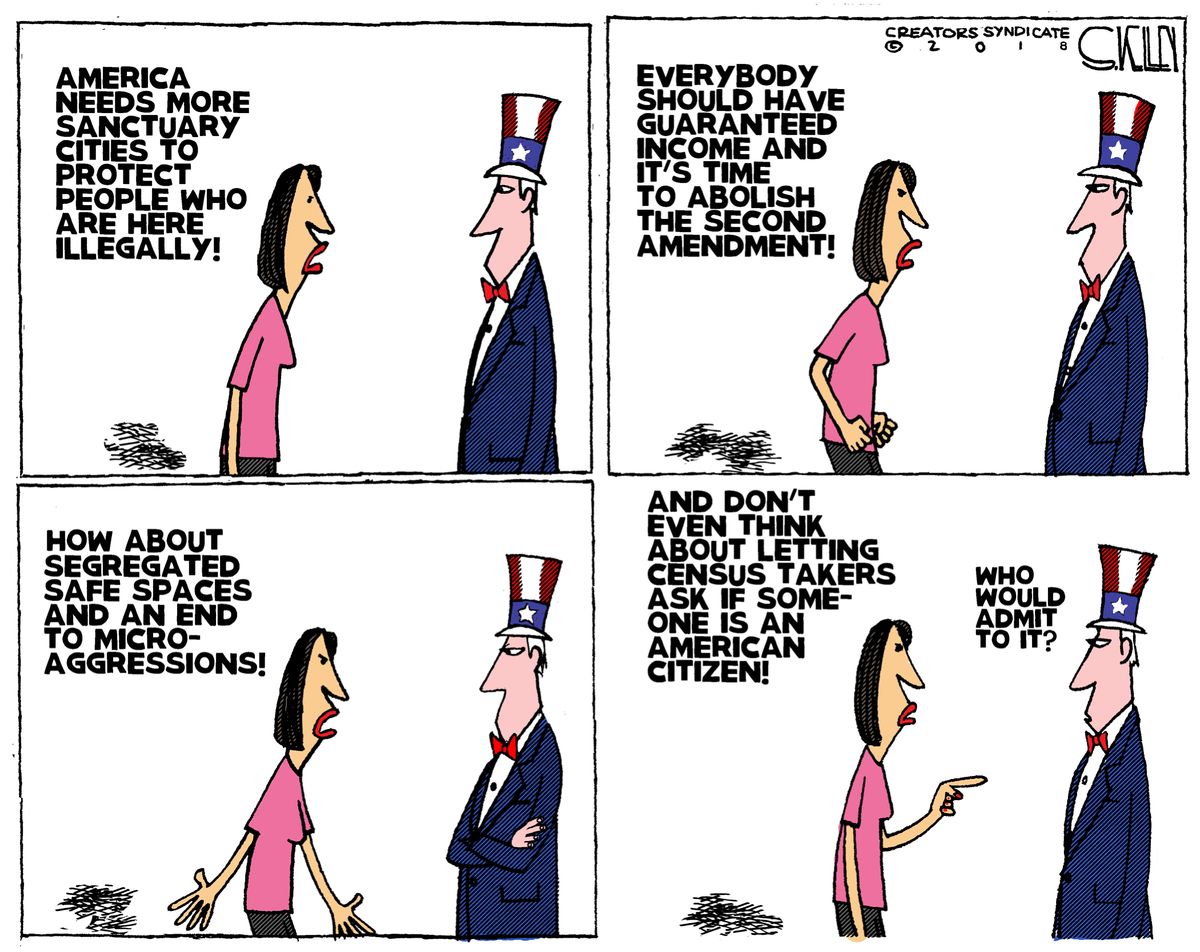 Political cartoon U.S. Uncle Sam liberals citizenship census question ...